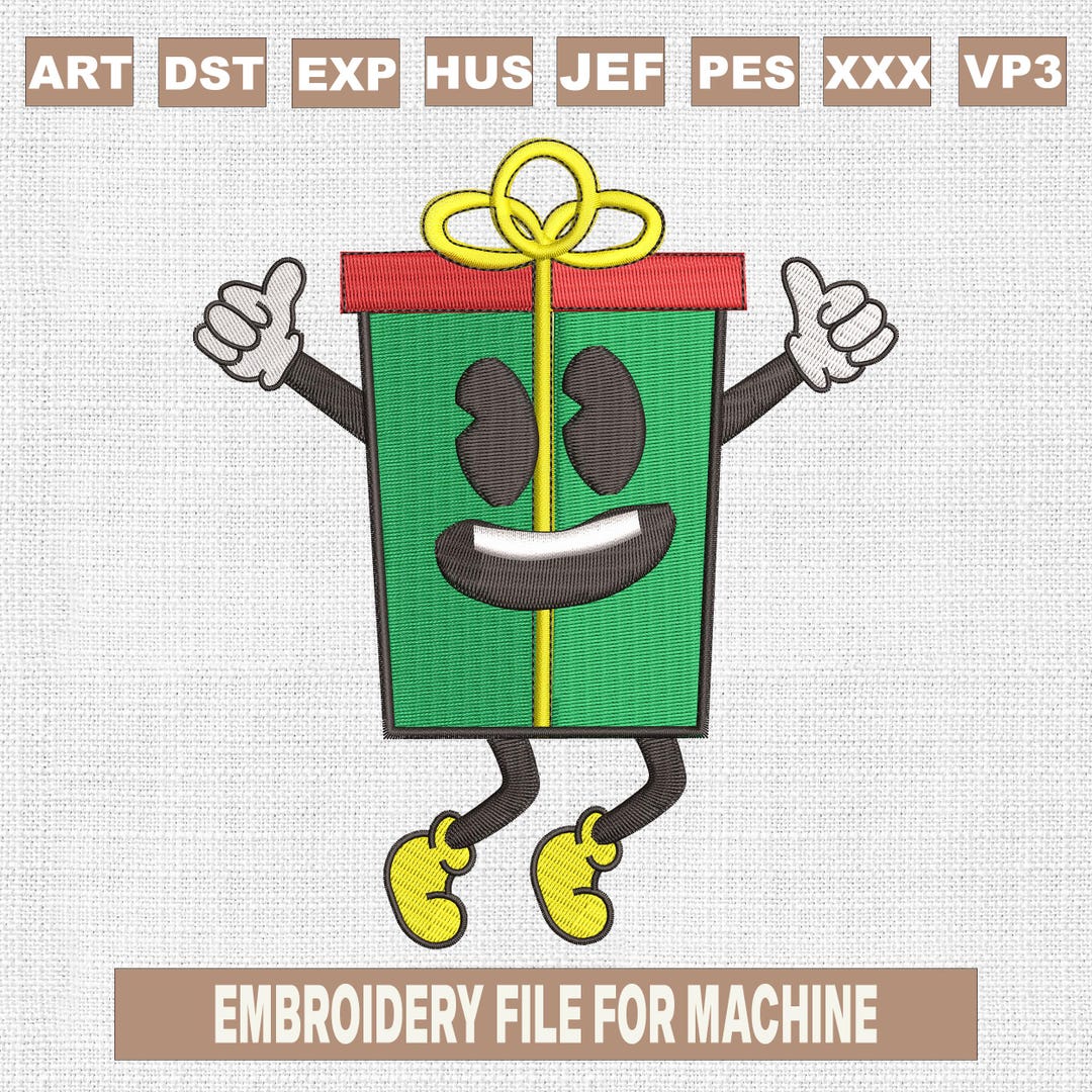 Christmas Gift Box Embroidery Designs, Christmas Presents Embroidery ...