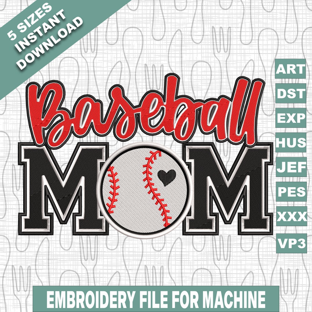Baseball Mom Embroidery Designs, Baseball Mama Machine Embroidery ...