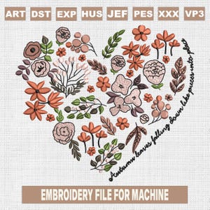 Autumn Wildflowers Embroidery Designs, Fall Flowers Embroidery Pattern ...