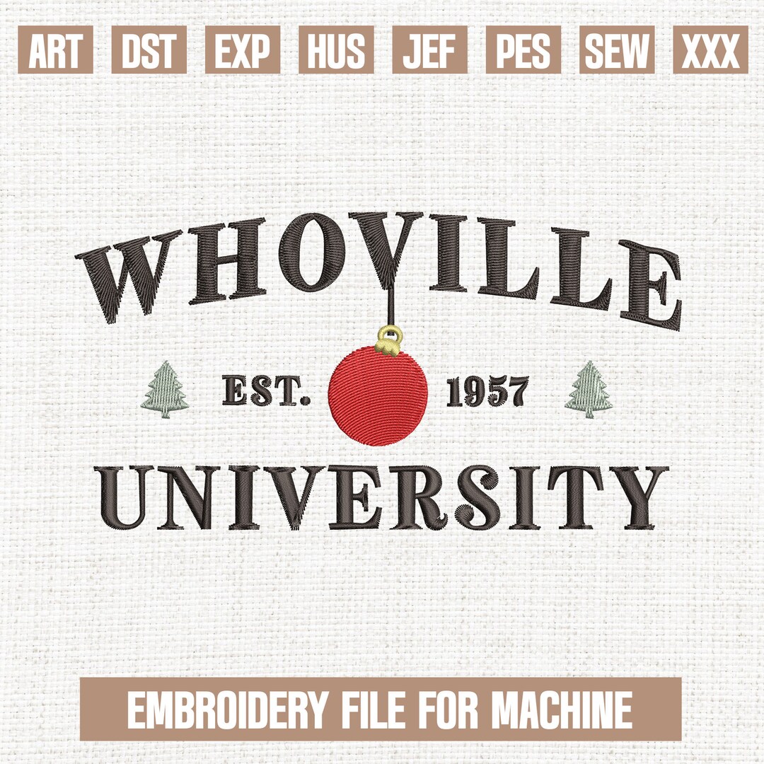 Whoville University Embroidery Designs, Christmas Embroidery Pattern ...