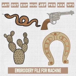 13 Files Wild West Embroidery Designs, Western Embroidery Pattern ...