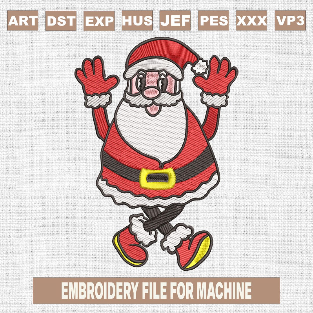 Dancing Santa Embroidery Designs, Santa Claus Embroidery Pattern ...