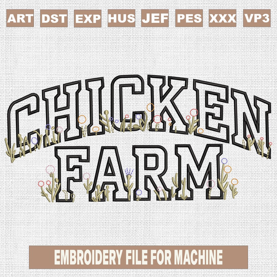 Chicken Farm Embroidery Designs, Farm Animals Embroidery Pattern ...
