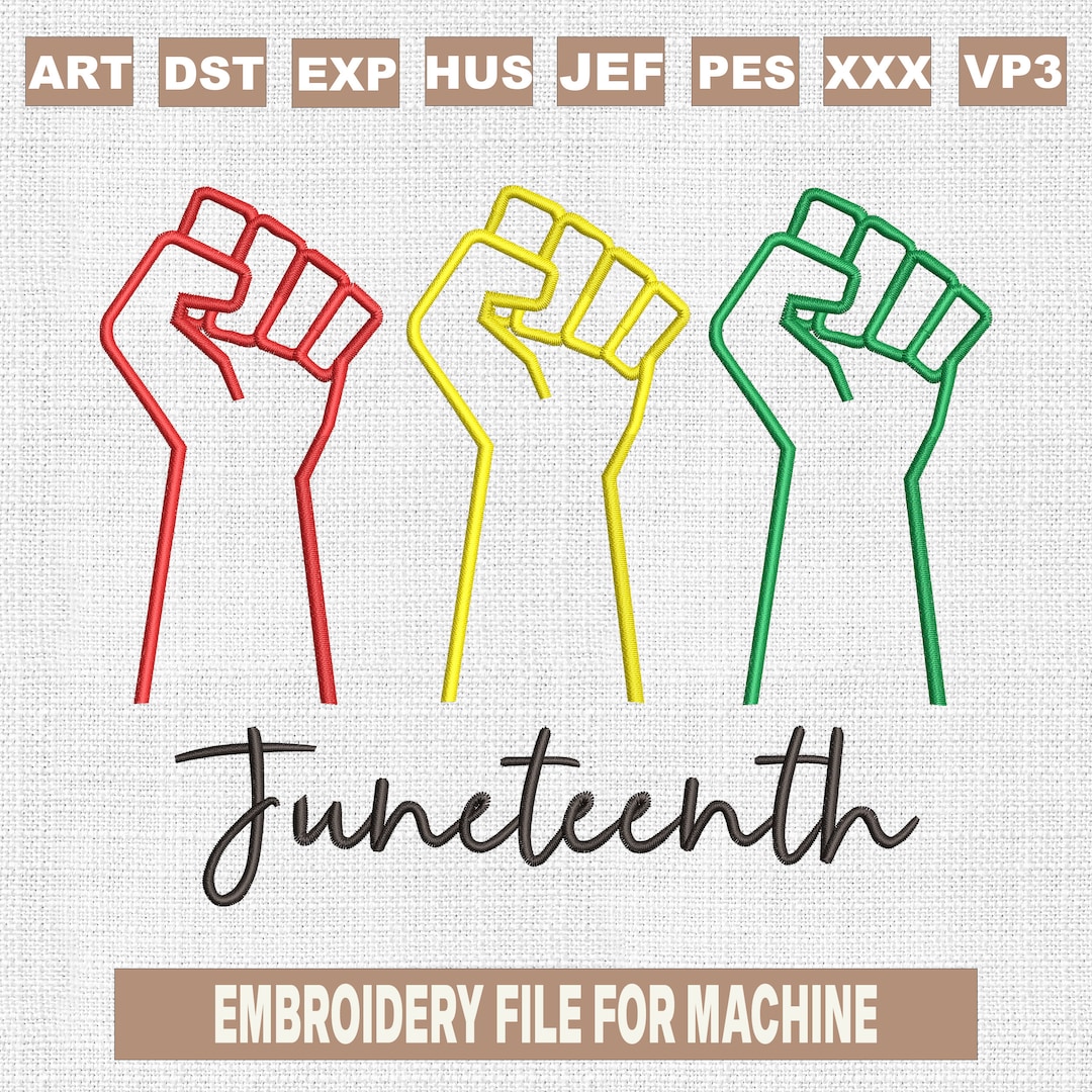Free Ish 1865 Embroidery Designs, Juneteenth Embroidery Pattern, Black ...