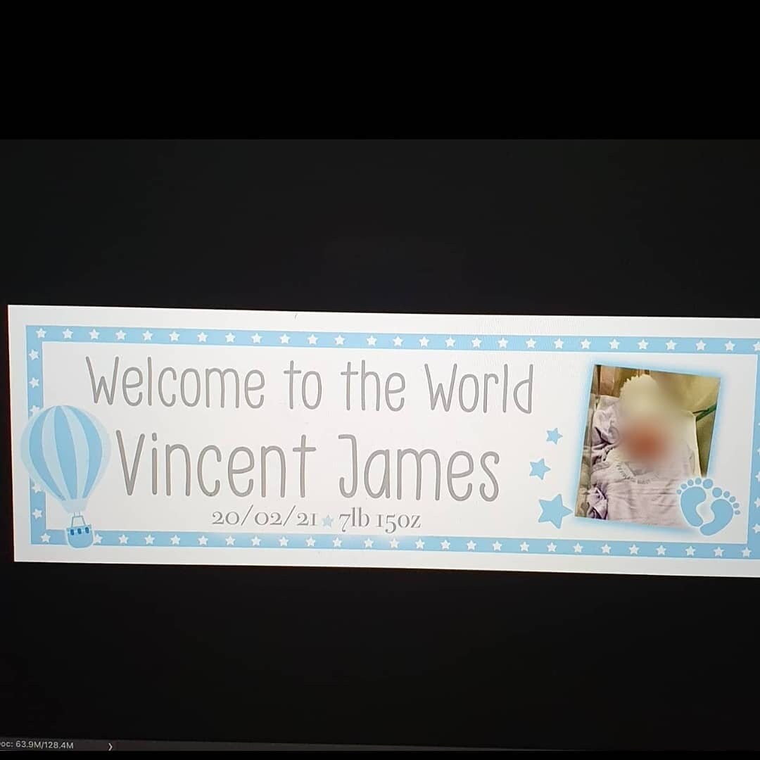 Personalised Welcome to the World Photo Banner, New Baby Boy or Girl ...