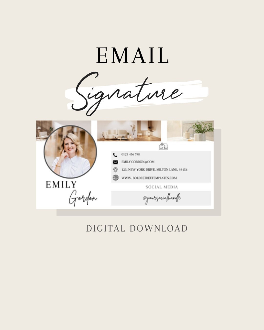 Editable Email Signature Template, Modern Signature Template, Real ...
