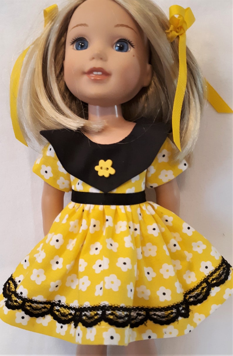 Yellow Springtime Dress For 14 Inch Wellie Wisher Dolls Large Etsy