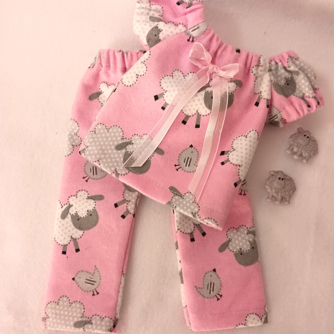 Little Lamby Jammies for 14" Dolls, Made in A Sweet Soft Lamy Print ...
