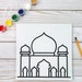Mosque DIY Islamic Canvas Paint Kit, Painting Craft, Art, Gift, Kids ...