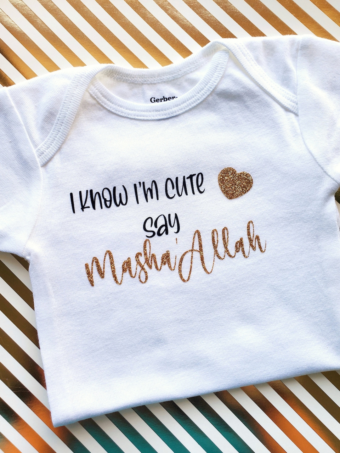 I Know I'm Cute Say Masha'allah Bodysuit, Muslim Baby Clothes, Islamic ...