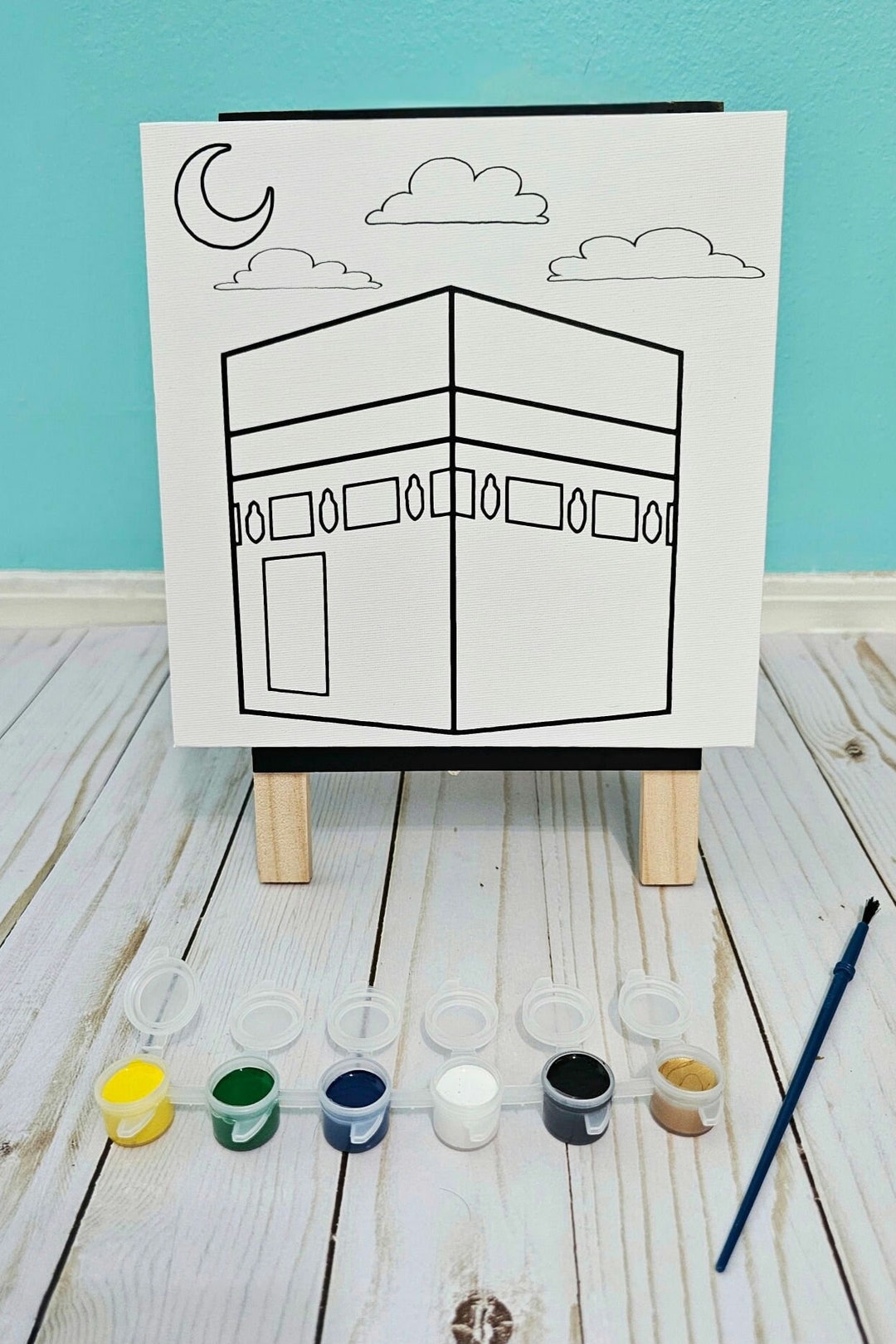 Kaaba Paint Your Own DIY Islamic Canvas Kit, Painting Craft, Art, Gift ...