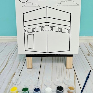 Kaaba Paint Your Own DIY Islamic Canvas Kit, Painting Craft, Art, Gift ...
