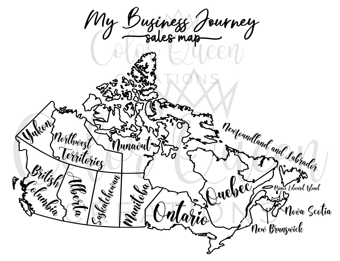 Black And White Physical Map Of Canada