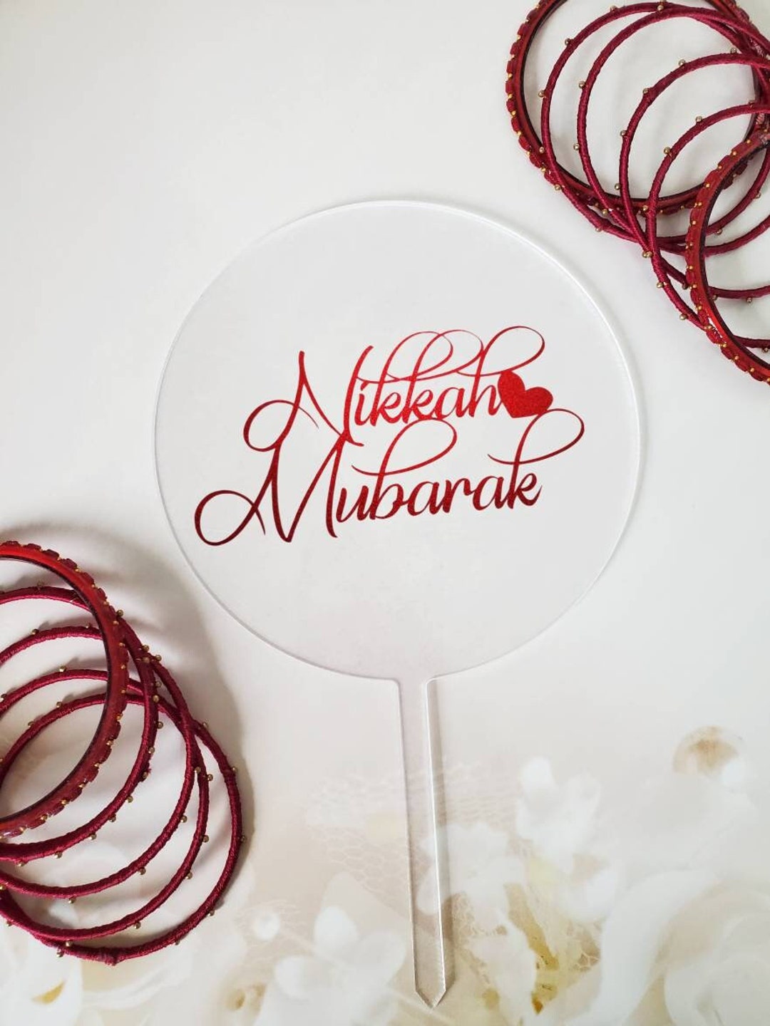 Nikkah Mubarak Acrylic Cake Topper Hexagonal, Circular, Modern, Custom ...