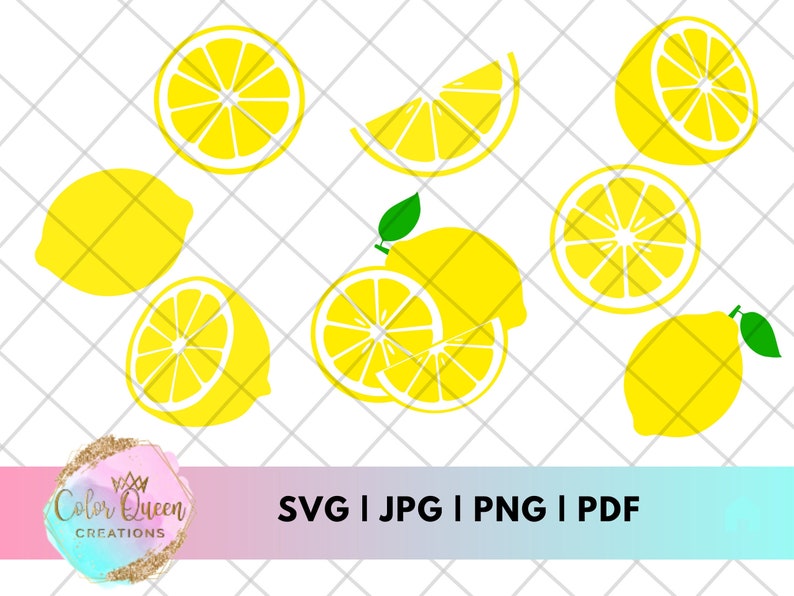 Lemon Bundle SVG JPEG PNG and Pdf Files, Lemonade, Lemons, Fruit ...