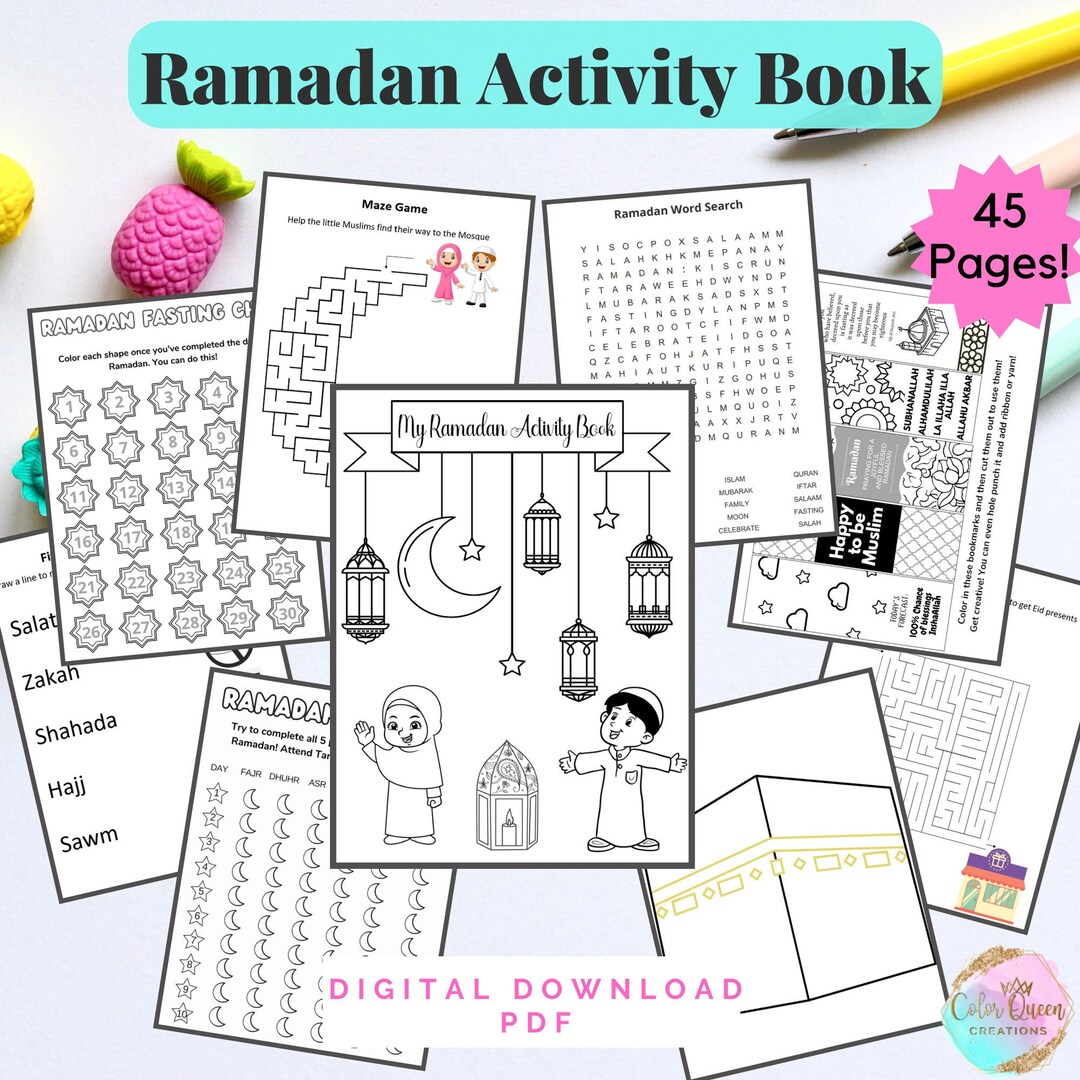 My Ramadan Activity Book, Eid, Coloring Pages Printable Digital ...