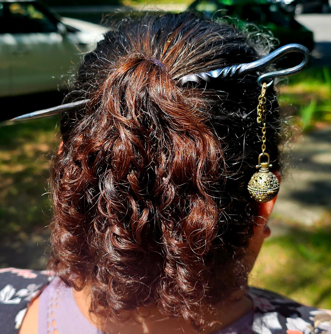 Hand Forged Hair Stick Wavy Twist hair Pin, Straight Pin, Hairstick - Etsy