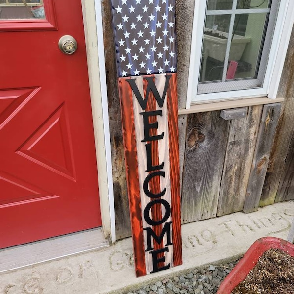 Red Welcome Sign for Front Porch - Etsy