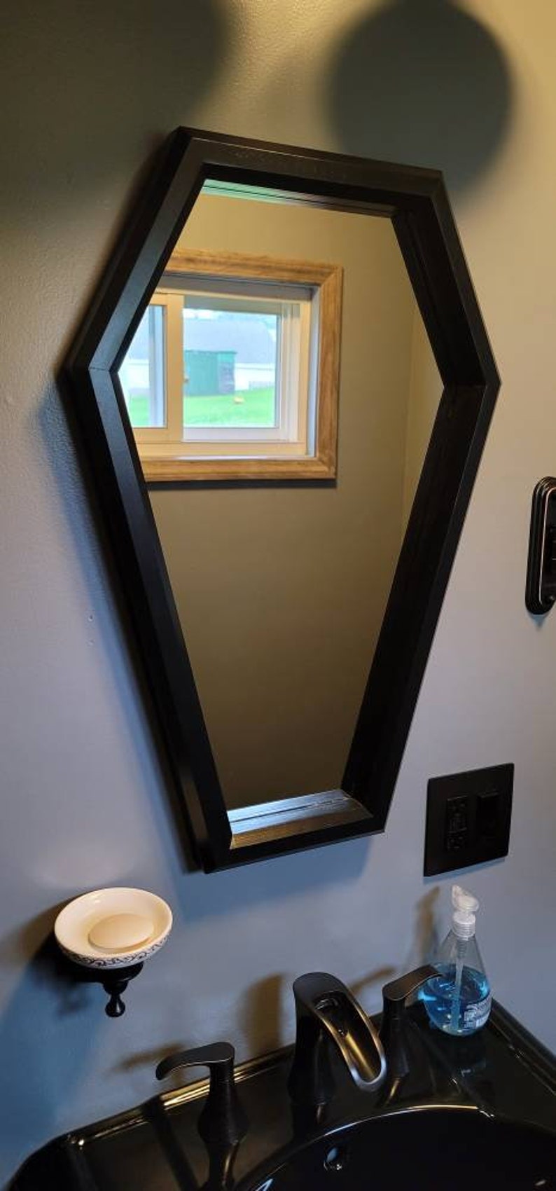 Handmade Wooden Coffin Shaped Mirror. Gothic. 27.5"×18.5" - Etsy