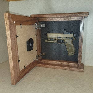 Pistol Concealment Clock. Hidden Gun Storage. Solid Oak Mantle Clock ...
