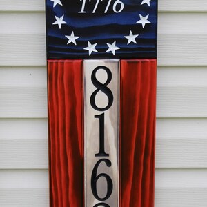 Wooden American Flag Address Sign Patriotic Address Sign Carved - Etsy