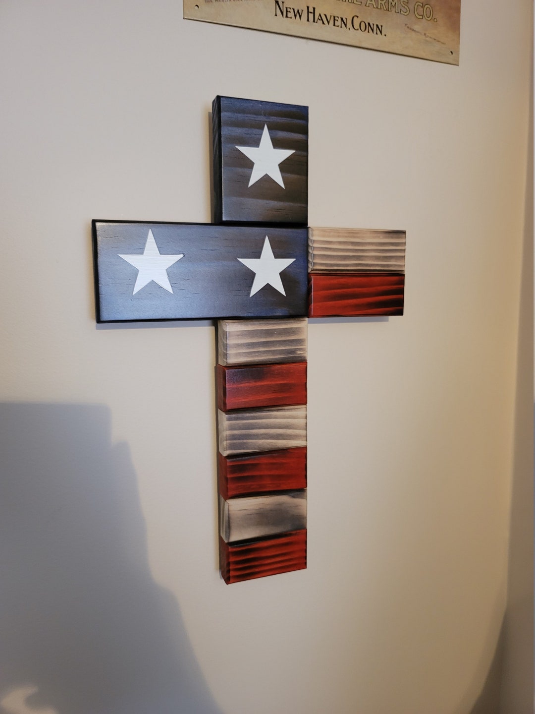Handcrafted Rustic Wooden American Flag Cross. Handmade Cross - Etsy