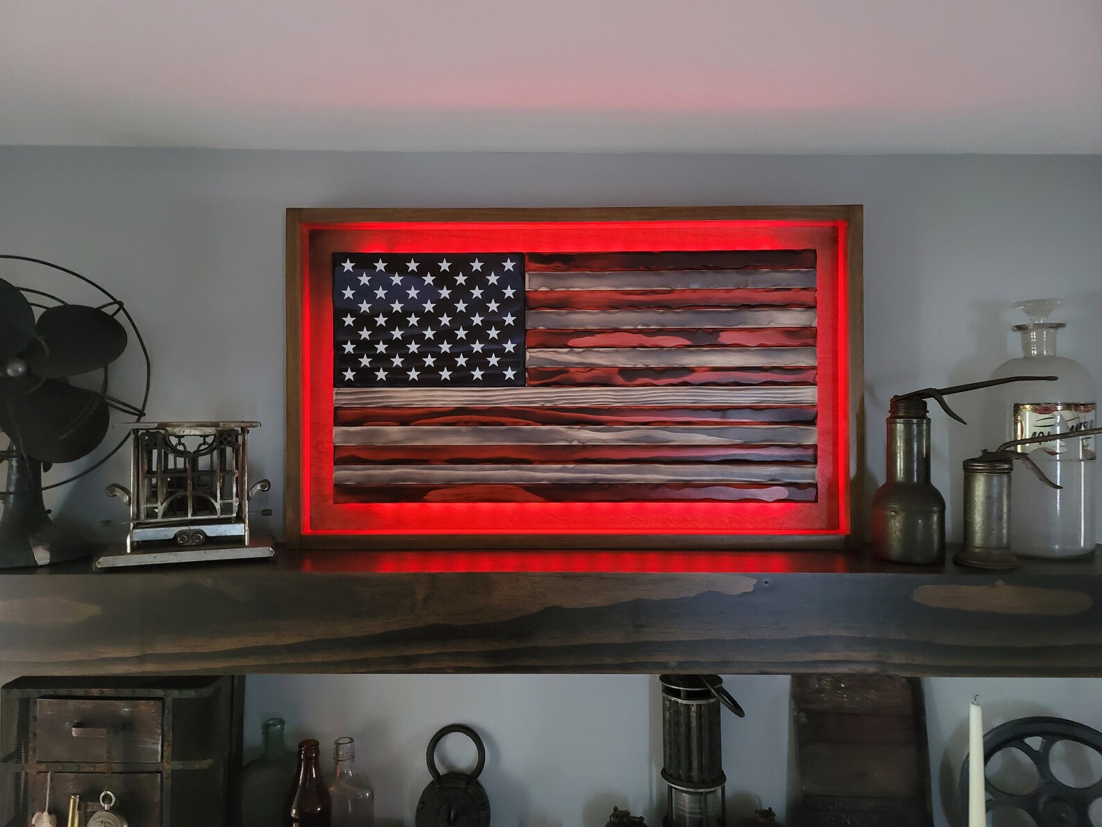 Back Lit Framed American Flag Backlit Flag Light up Flag - Etsy