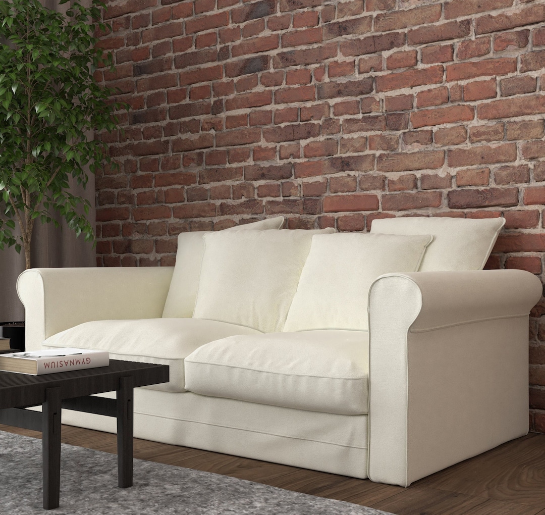 GRÖNLID 2 Seat Sofa Bed Cover, Handmade Natural Linen Slipcover ...