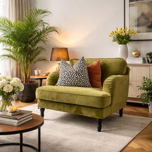 STOCKSUND Armchair Cover, Handmade Natural Linen Slipcover - Custom ...