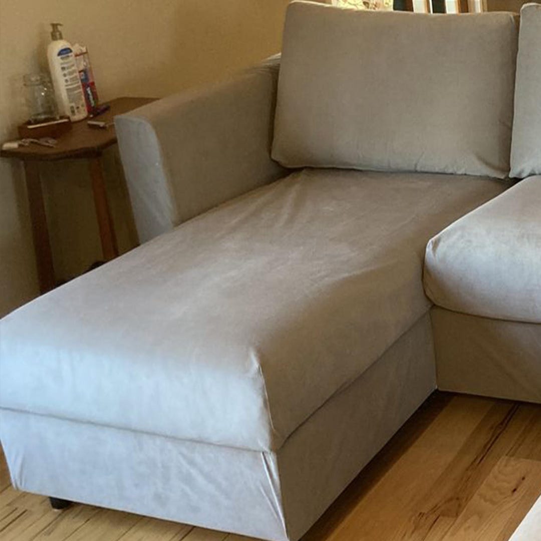 FINNALA Chaise Longue Section Cover, Handmade Natural Linen Slipcover ...