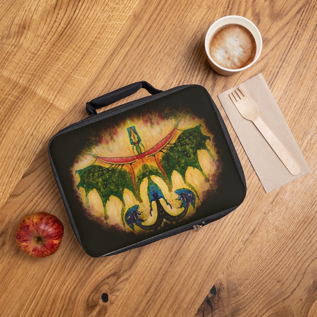 Watercolor Dragon Lunch Box Insulated Interior Gentle - Etsy
