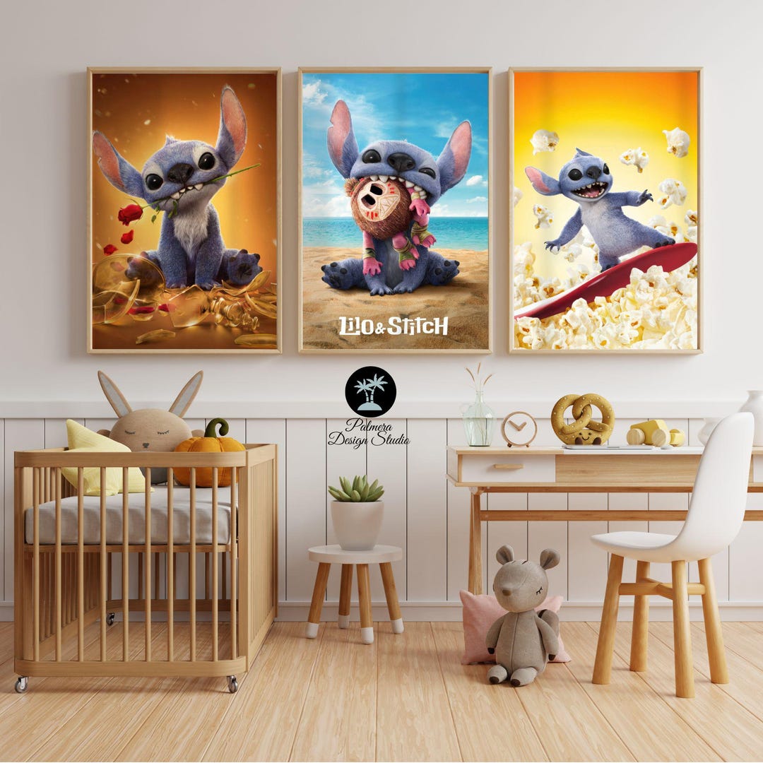 Lilo and Stitch Movie Poster Set | 3 Digital Prints | Cute Stitch Wall ...