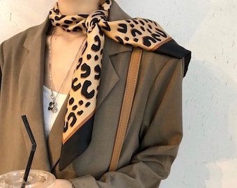 Leopard Print Neck Scarf - Etsy