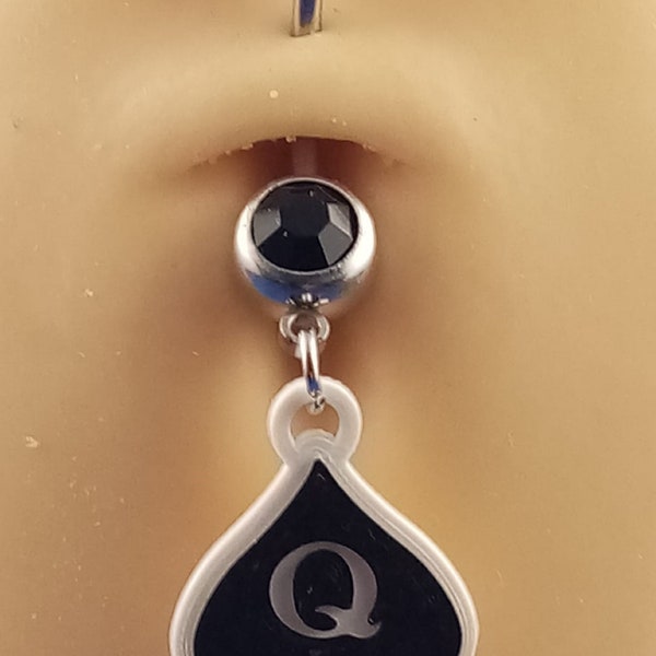 Queen of Spades Belly Ring - Etsy