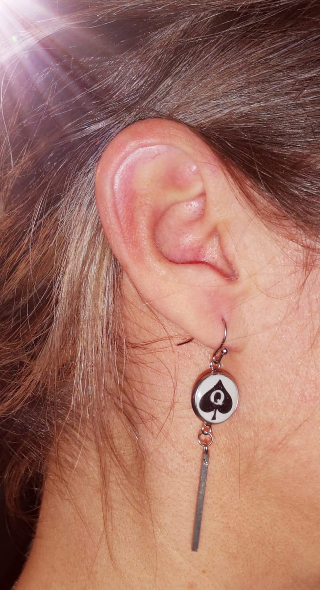 Queen of Spade Symbol Earring - Etsy