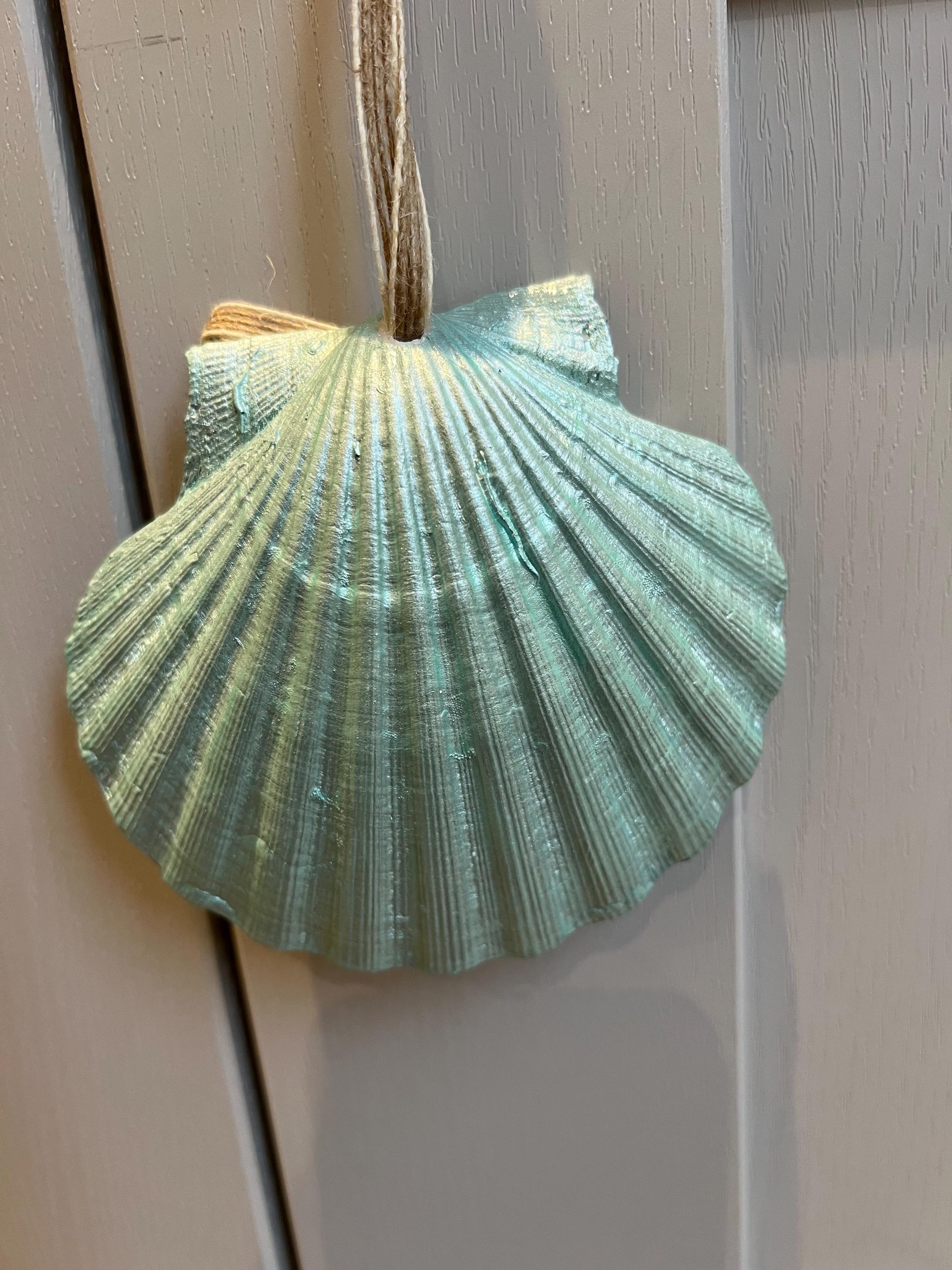 Hanging Shell Decoration 11-13cm With Jute Ribbon Sealife Decoupage ...