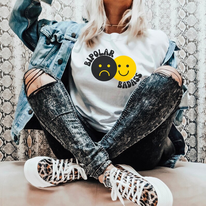 Bipolar Badass Svg Anxiety Svg Mental Health Happy Face - Etsy