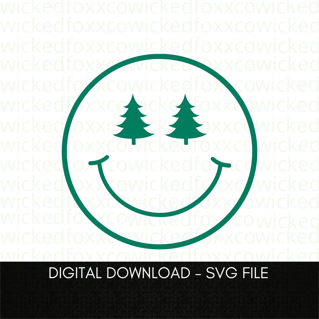 Christmas Happy Face, Smiley Face Christmas Tree Svg, Merry Christmas ...