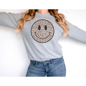 Retro Smile Face PNG, Leopard Smile Face PNG, Smile Face Sublimation ...