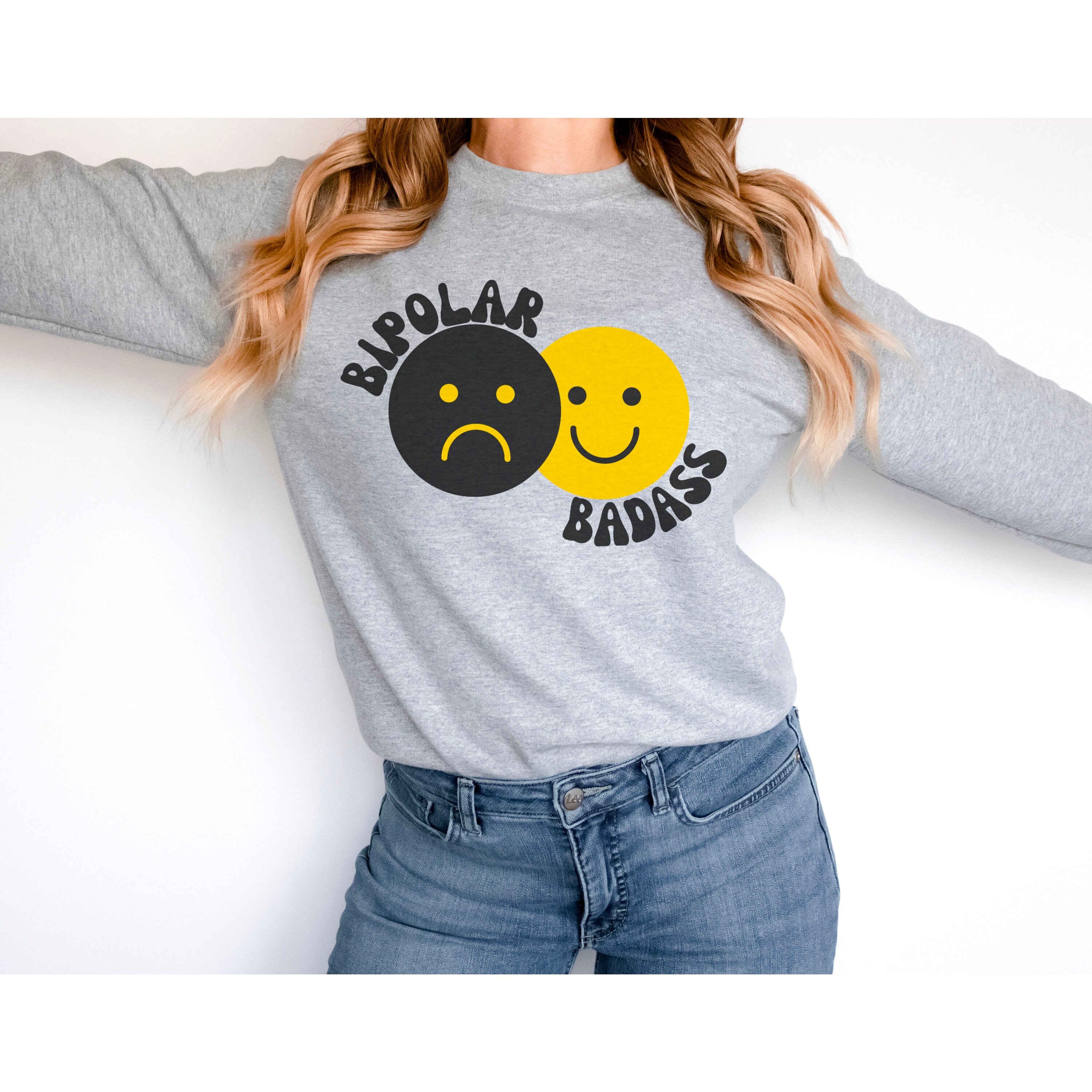 Bipolar Badass Svg, Anxiety Svg, Mental Health, Happy Face, Smiley Face ...