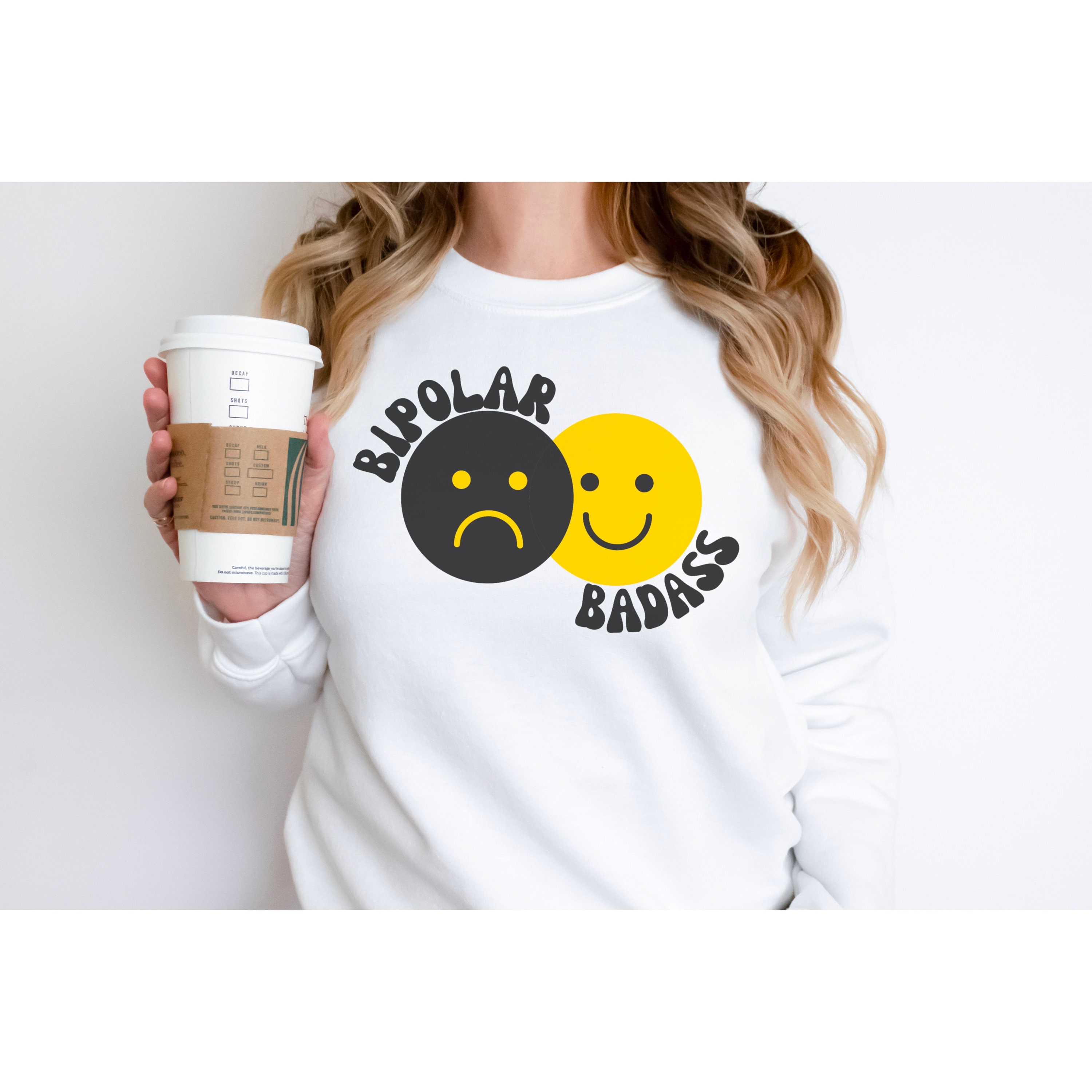 Bipolar Badass Svg, Anxiety Svg, Mental Health, Happy Face, Smiley Face ...