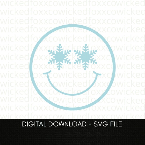 Snowflake Face Svg - Etsy