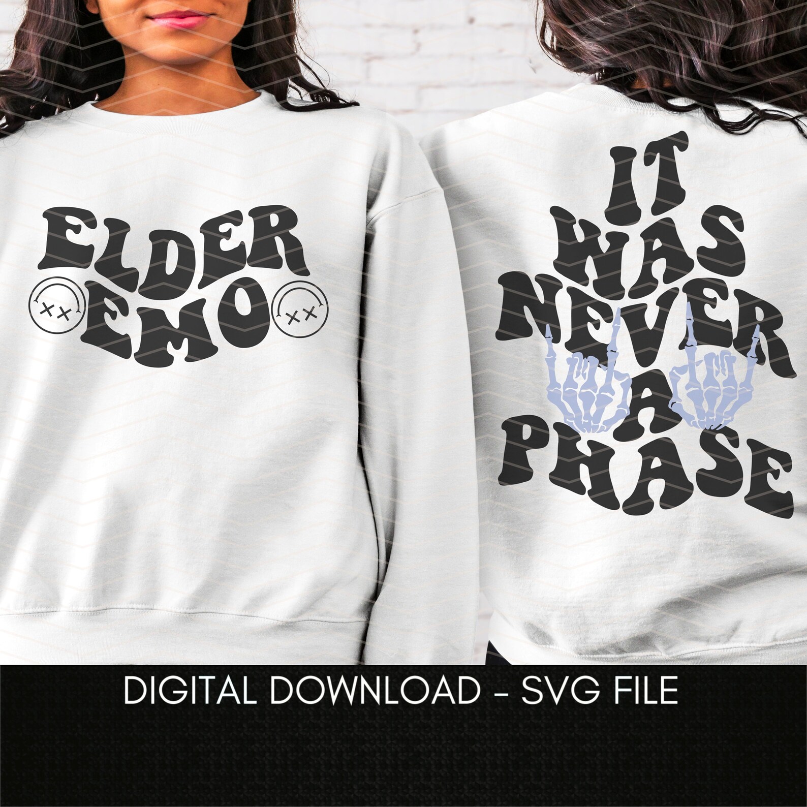 Elder Emo Svg, Emo Kid, Emo Svg, Emo PNG, Back of Hoodie, Emo Bundle ...