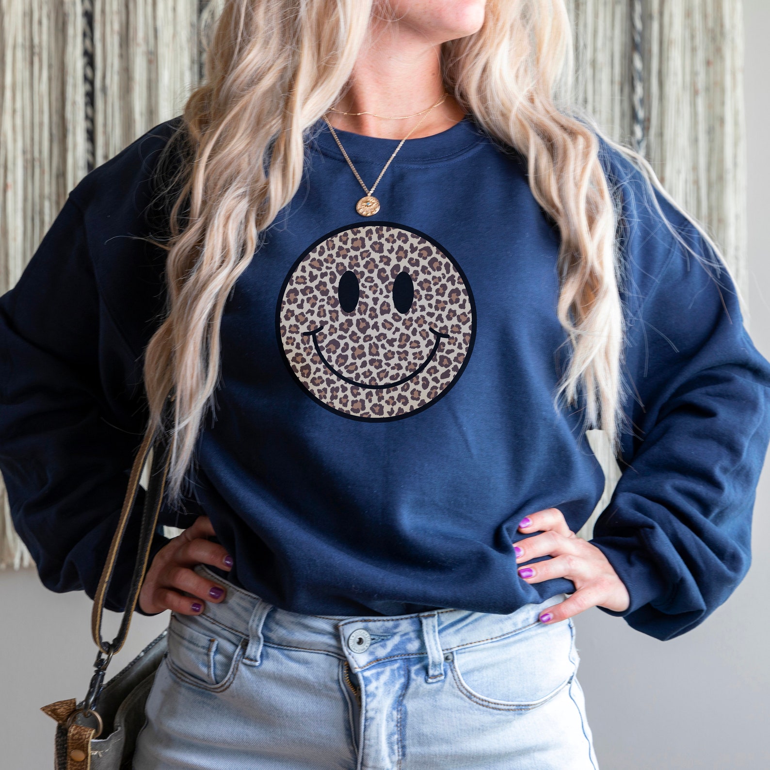 Retro Smile Face PNG, Leopard Smile Face PNG, Smile Face Sublimation ...