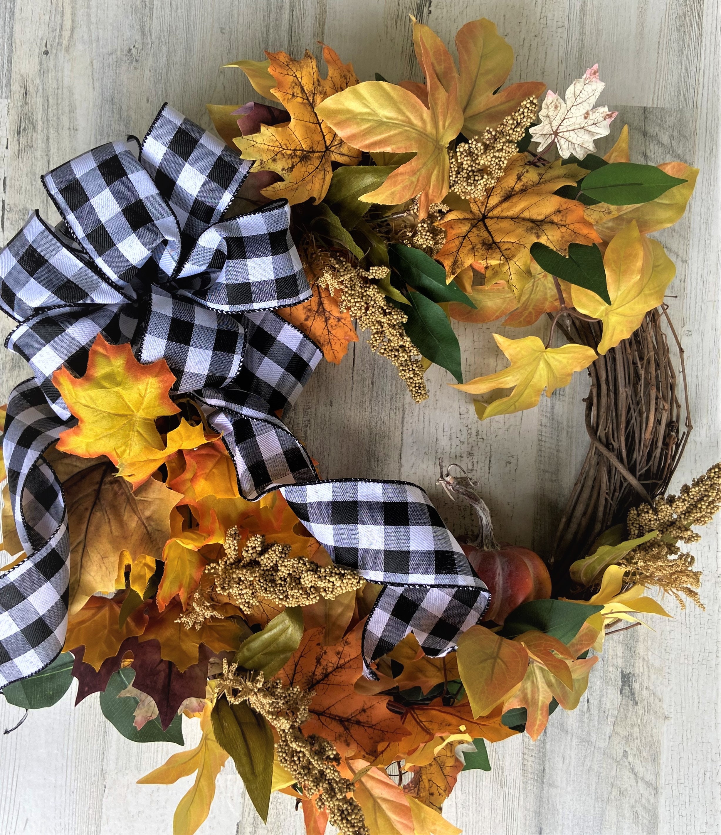 Fall Leaves Wreath, Fall Wreath, Autumn Leaves Wreath, Autumn Wreath ...