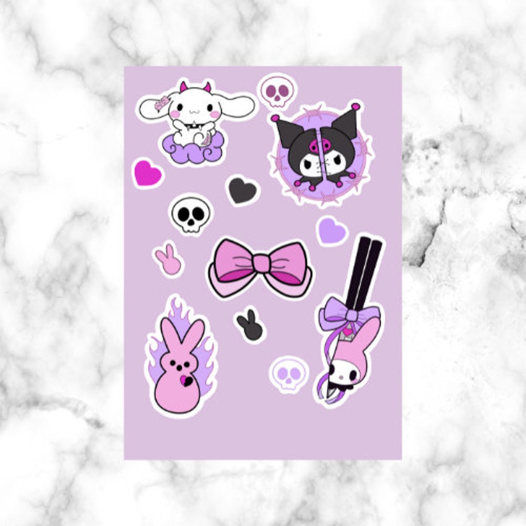 Pastel Horror Sanrio Sticker Sheet Cinnamoroll Sticker - Etsy