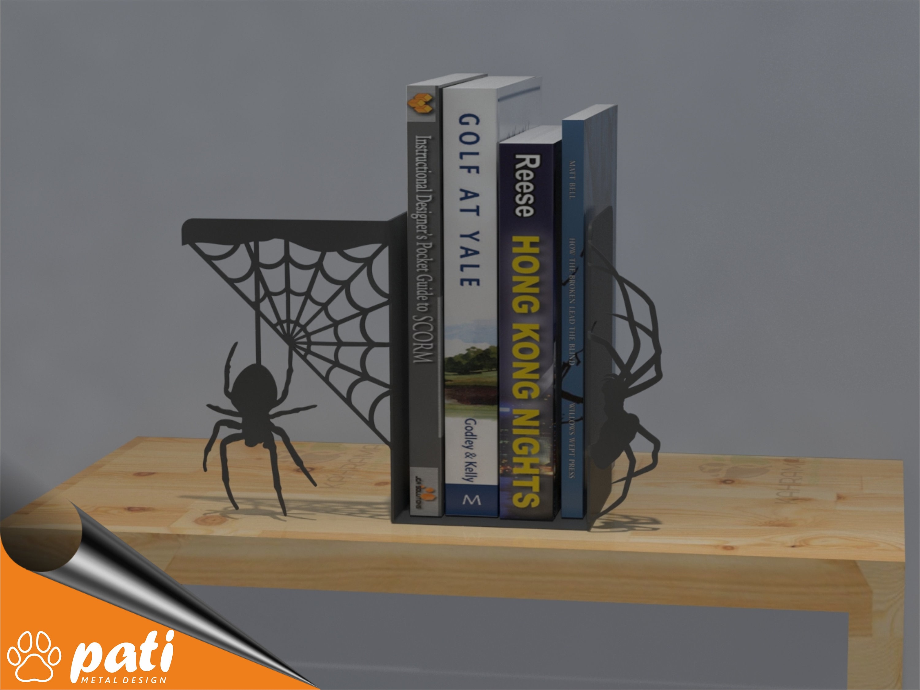 Spider Web Bookend Animal Metal Bookends Sujetalibros Book - Etsy