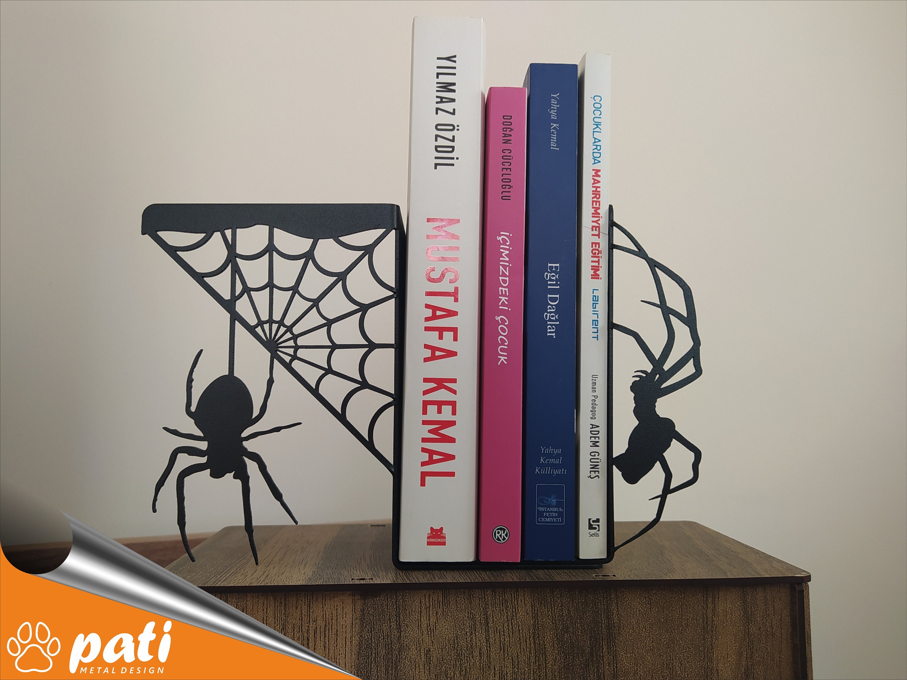 Spider Web Bookend Animal Metal Bookends Sujetalibros Book - Etsy