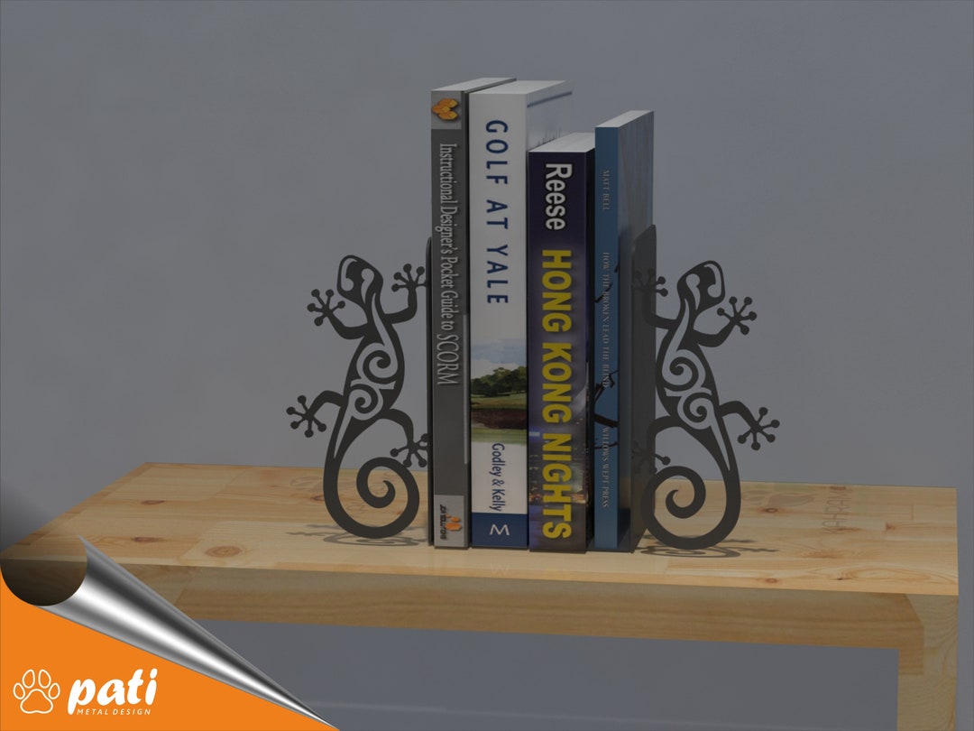 Lizard Bookend, Metal Bookend, Animal Bookends, Sujetalibros, Metal ...