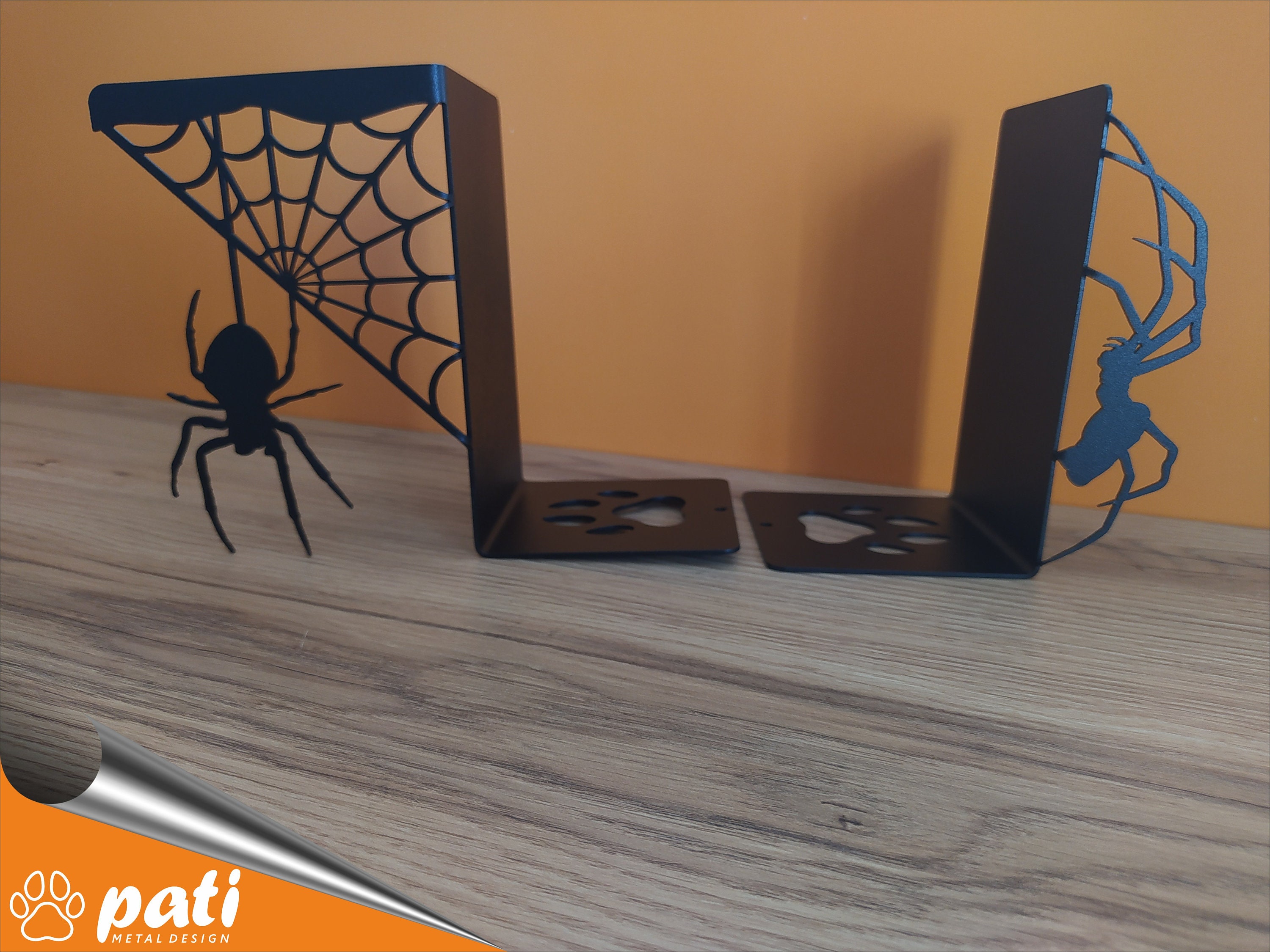 Spider Web Bookend Animal Metal Bookends Sujetalibros Book - Etsy